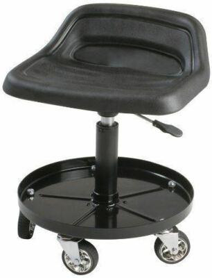 Black Hydraulic Shop Seat Adjustable Garage Stool Work Chair Mechanic ...