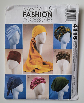 McCall's Pattern 4116 Headwrap Turban Fashion Hat Head Scarf Size SML ...