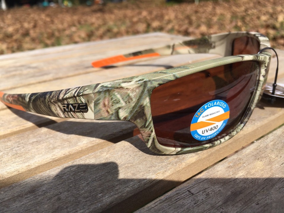 RAZE Eyewear Sunglasses Z Coast polarized fishing Camo Brown Amber Lens ...