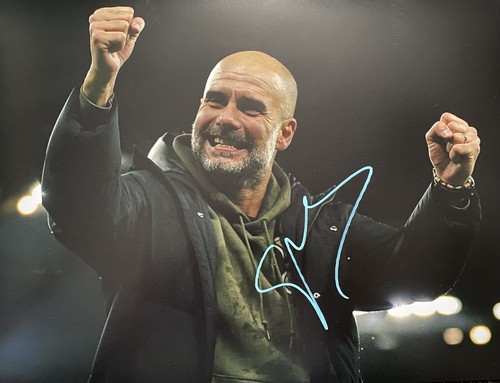 Pep Guardiola Hand Signed Manchester City 16x12 photo Man city ...