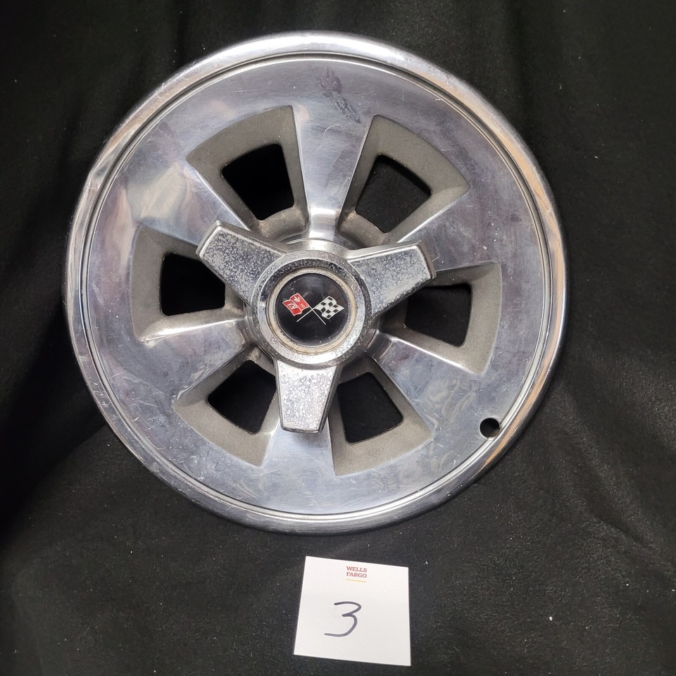 Vintage 1965 CHEVROLET CORVETTE Hubcap 3 Bar Spinner Wheel Cover OEM | eBay