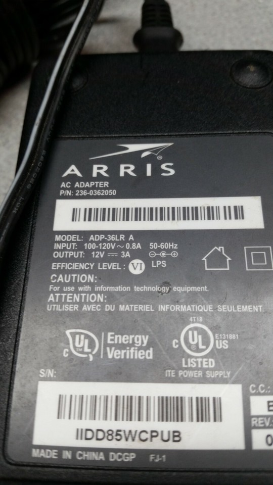 ARRIS AC Adapter 236-0362050 Adp-36lr 12V 3A Power Supply ADP -36LRA | eBay