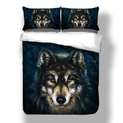 Wolf Quilt/Doona/Duvet Covers Set Single Double Queen King Size Bed ...