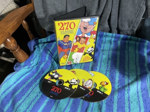 CARTOONS “270 CLASSIC CARTOONS” 3 UNSCRATCHED DVDS! COLOR,B&W RAY ...