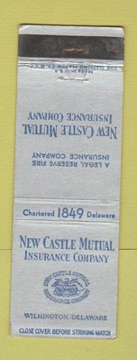 Matchbook Cover - New Castle Mutual Insurance Wilmington DE | eBay ...