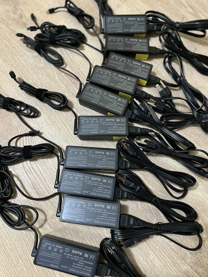 LOT OF 10 65W USBC Type C Laptop Charger Power Supply Adapter Lenovo Yoga Chrome | eBay
