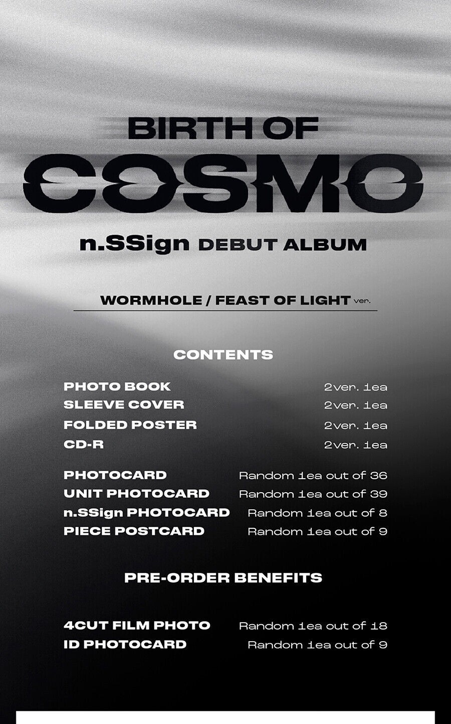 N.SSIGN [BIRTH OF COSMO] Debut Mini Album RANDOM/CD+Book+4 Card+Poster ...
