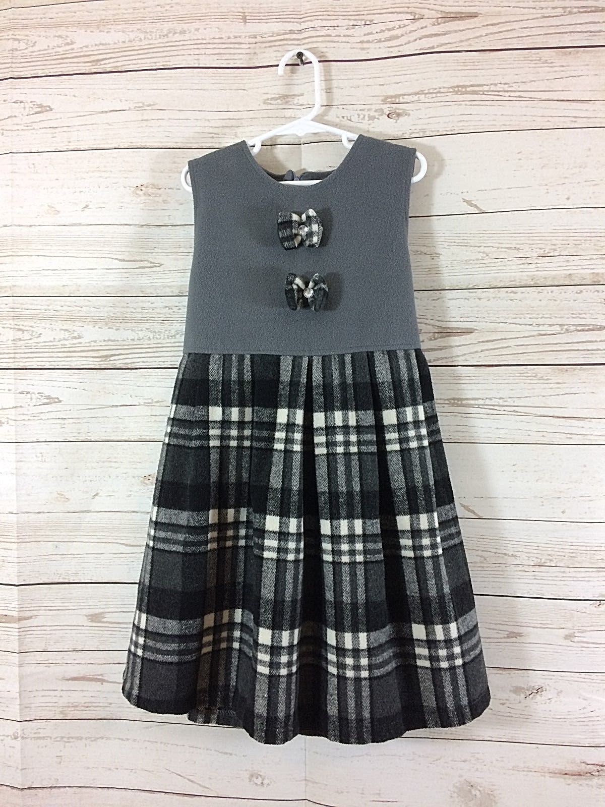 Pink Princess Gray Black Plaid Fleece Dress Refer to measurements no ...