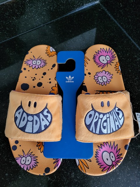 Adidas Original X Kevin Lyons Adilette Slides Orange GY5768 Men’s 10 ...