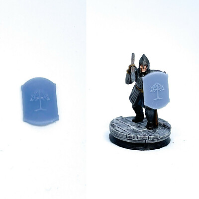 Pack of 6 RESIN Square soldier shields Gondor, 28mm Wargaming, Minas ...