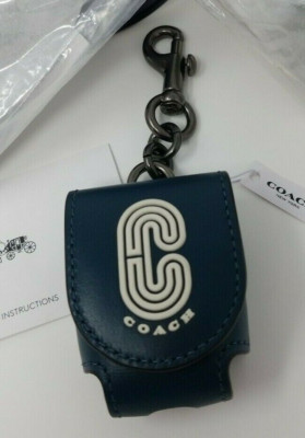 🌟🌷Coach Earbud Airpod Case Bag Charm With COACH Patch Aegean Blue ...