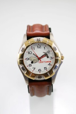 Relic Men Watch Craftsman Silver Gold Stainless Leather Brown Batt ...