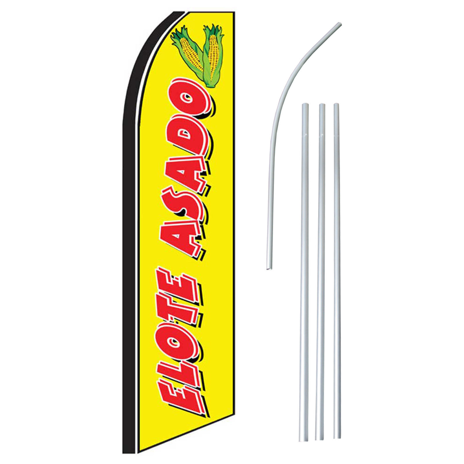 ELOTE ASADO - Advertising Sign Swooper Feather Banner Flag & Pole Only ...