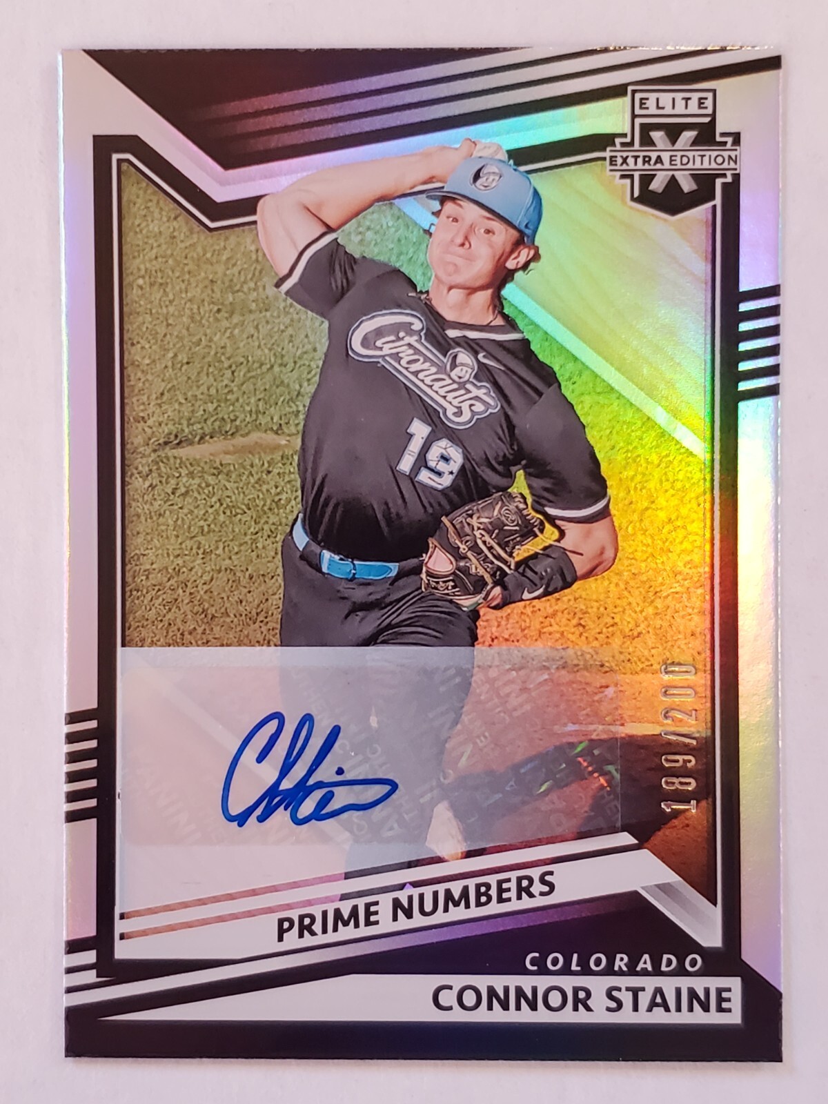 CONNOR STAINE 2022 Elite Extra Edition PRIME NUMBERS 'A' AUTO #'d 189/ ...