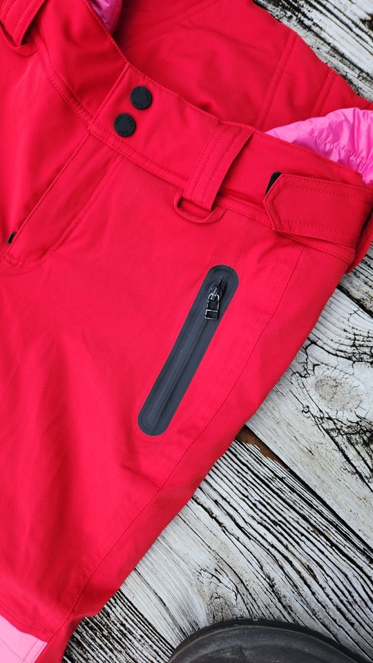 SOS Ski Pants Womens S 36 Red Scandinavian Sportswear Black Snow | eBay