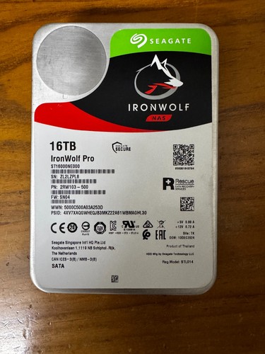 Seagate IronWolf Pro 16TB Internal 7200RPM 3.5" (ST16000NE000) HDD Hard ...