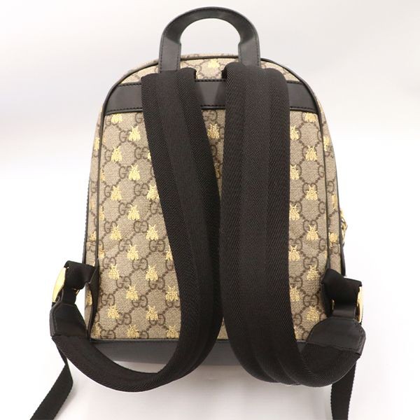 GUCCI GG Supreme Bee Backpack PVC Leather 427042 Ladies Luxury Shoulder ...