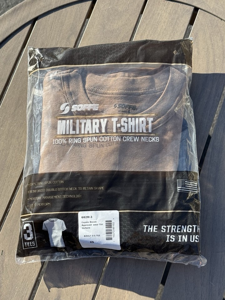 SOFFE Base Layer, MILITARY Tan Shirt 3-Pack Crew Neck T-Shirts Men's ...