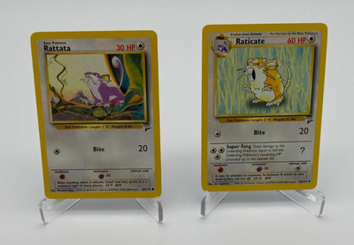 Pokemon Trading Card Game TCG Base Set 2 Rattata & Raticate 58/130 - 89 ...