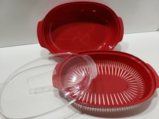 KitchenAid Microwave 3-pc Steamer Set Steam Basket Oval Black for sale ...