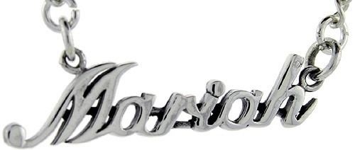 925 Sterling Silver Mariah Name Plate Script Charm Pendant Necklace ...