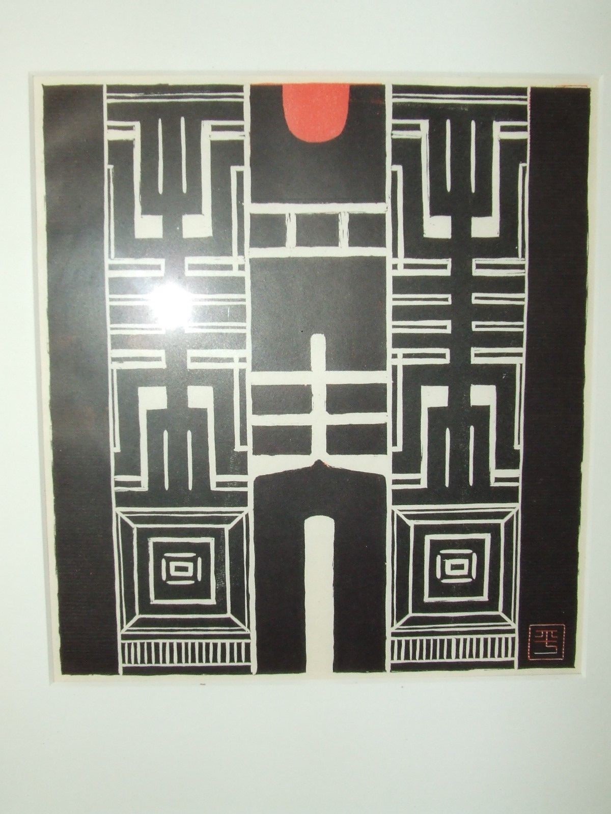Vintage 1969 Framed Liao Shiou-Ping "Gate" Original Art Woodcut Woodblock Print | eBay