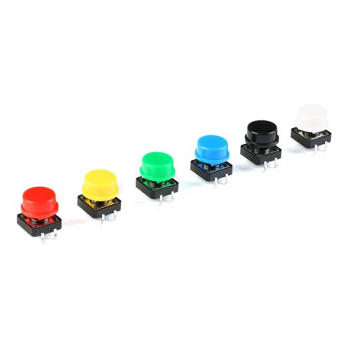 Tactile Push Button Switch 120Pcs PCB Momentary 4 Pins + Caps 12*12*7 ...