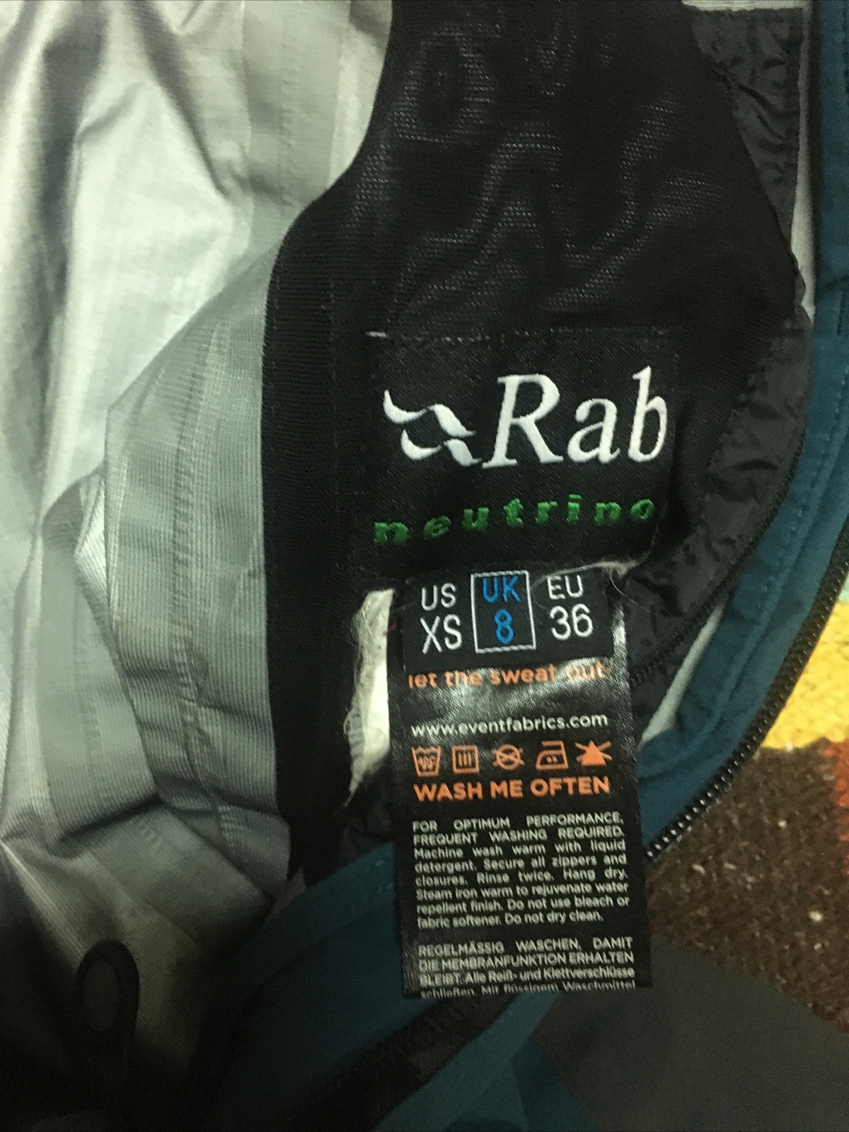 Rab LATOK Alpine Event Fabric Waterproof Mountain Jacket Small UK 8 ...