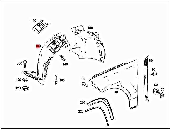 Genuine Mercedes-Benz FT Fender Liner 1668801001 OEM for sale online | eBay