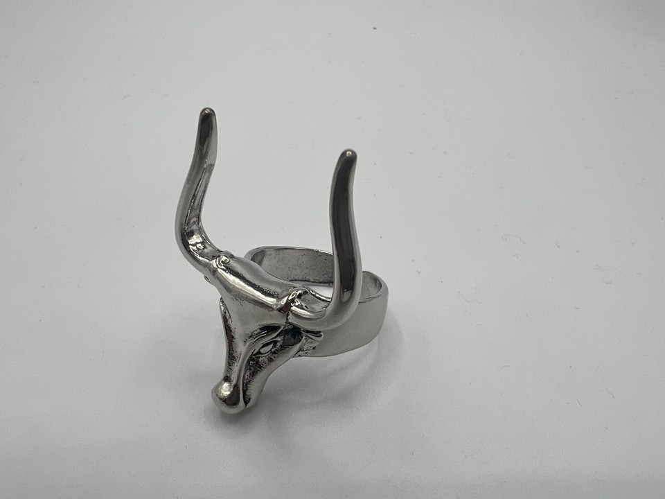 Adjustable Huge Raging Bull Head Vintage Biker Punk Wrap Gothic Bull ...