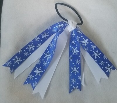 Homemade Blue & White Winter Themed Snowflake Hair Tie | eBay