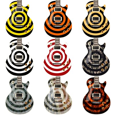 Bullseye Guitar Laminated Skin Wrap Vinyl Decal Stickers Guitar/Bass, 9 ...