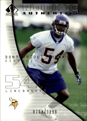 2004 SP Authentic #144 Dontarrious Thomas RC Rookie Card /1199 - NM-MT ...
