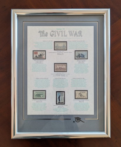 7 Civil War Stamps - Limited Edition Set - Nicely Framed - 17.5" x 13.5 ...