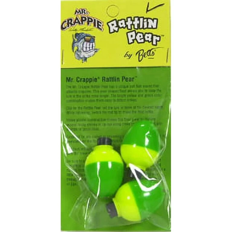 Mr. Crappie Bobbers Rattlin Pear Float 1" Yellow Green 3Pack NEW RP3P ...