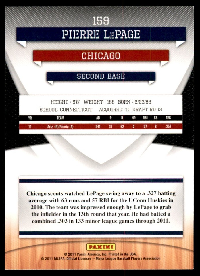 2011 Donruss Elite Series Pierre LePage Baseball Cards #159 | eBay