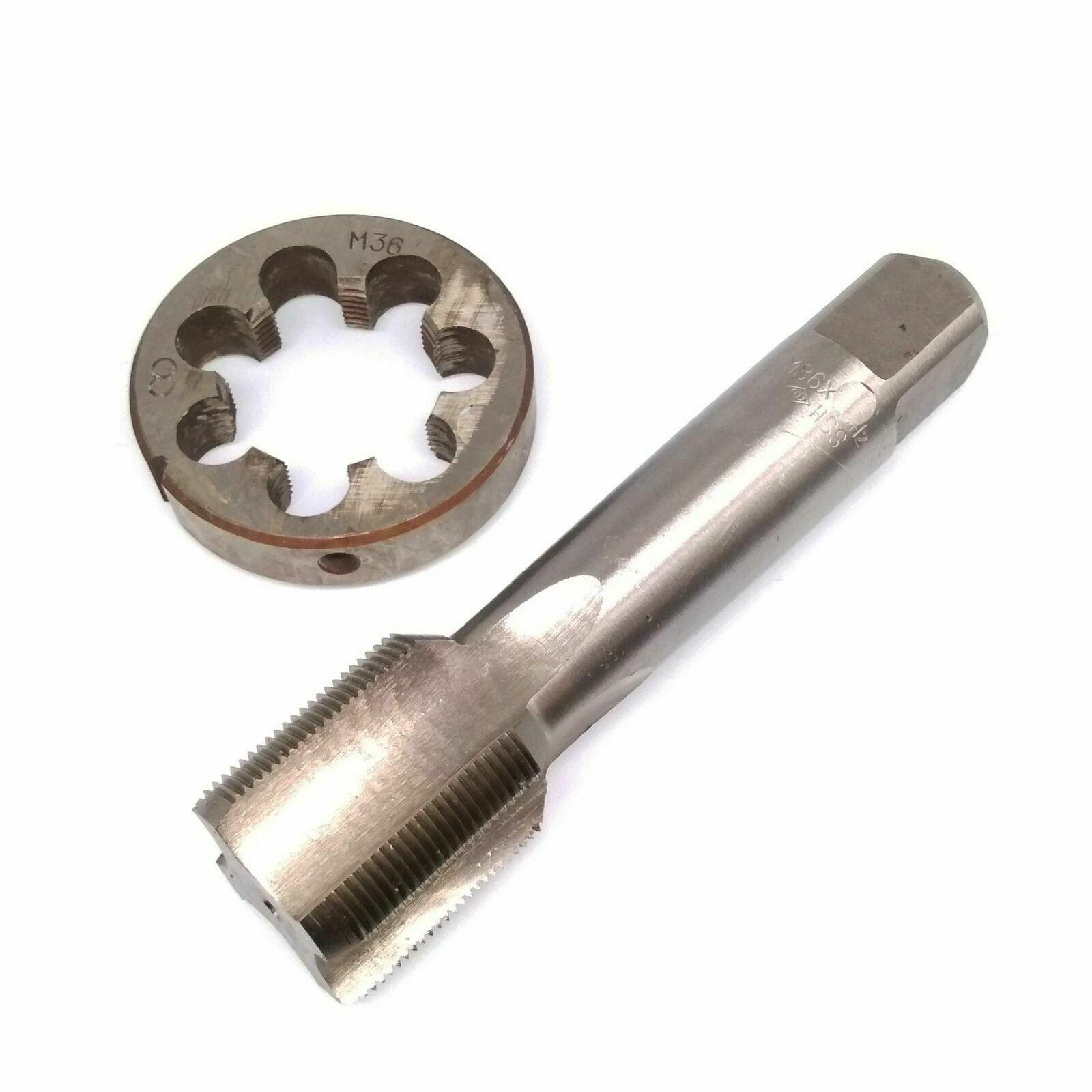1pcs HSS Machine M36 x 2mm Plug Tap and 1pcs M36 x 2mm Die Threading ...