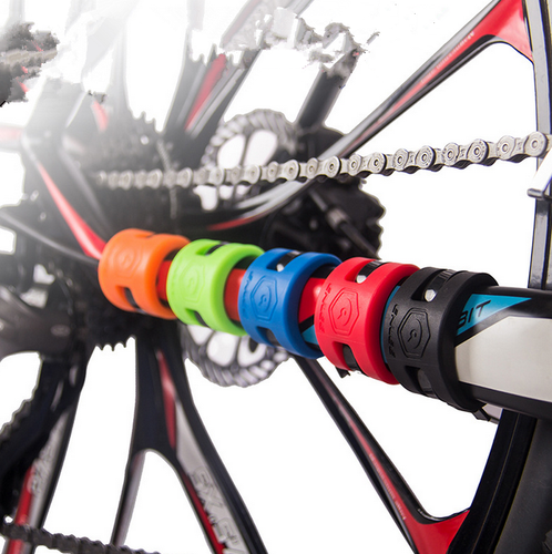4pcs Bike Chain Protector Case Bicycle Front Fork Rubber Protect Ring ...