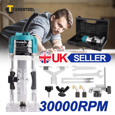 800W 1/4" Electric Hand Trimmer Palm Router Woodworking Laminate Wood ...