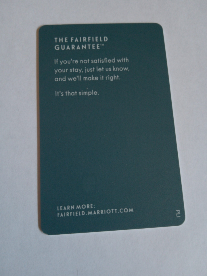 Fairfield By Marriott Hotel Key Card Flowers Branch at top SINGLE ...
