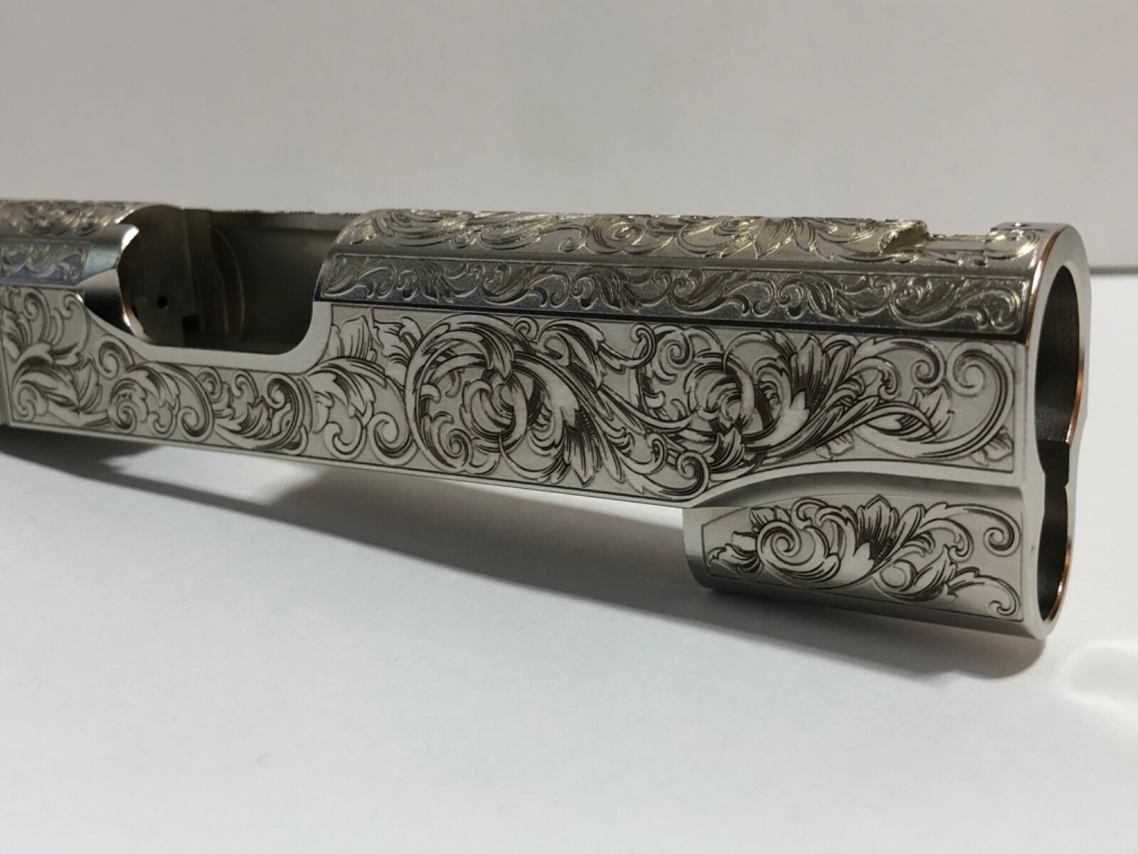 NEW! 1911 .45 satin nickel deep laser engraved Commander 4.25" Slide ...