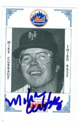 Mike Cubbage autographed baseball card Mets 1991 Wiz baseball card mini ...