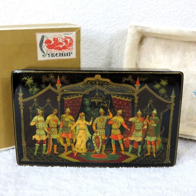 Authentic Russian Lacquer Miniature Box Palekh Style 1985 A Babanov ...