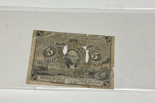 1863 5 Cents Fractional U.S. Currency Note Fr 1232 Five | eBay
