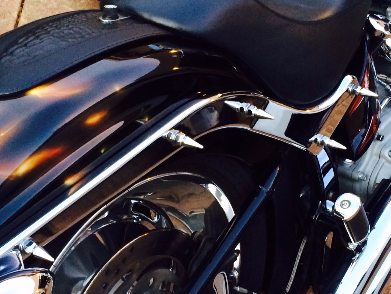 Harley Softail BLACK SPIKE Rear Fender Strut Bolts FLSTF FXSTS FXST ...