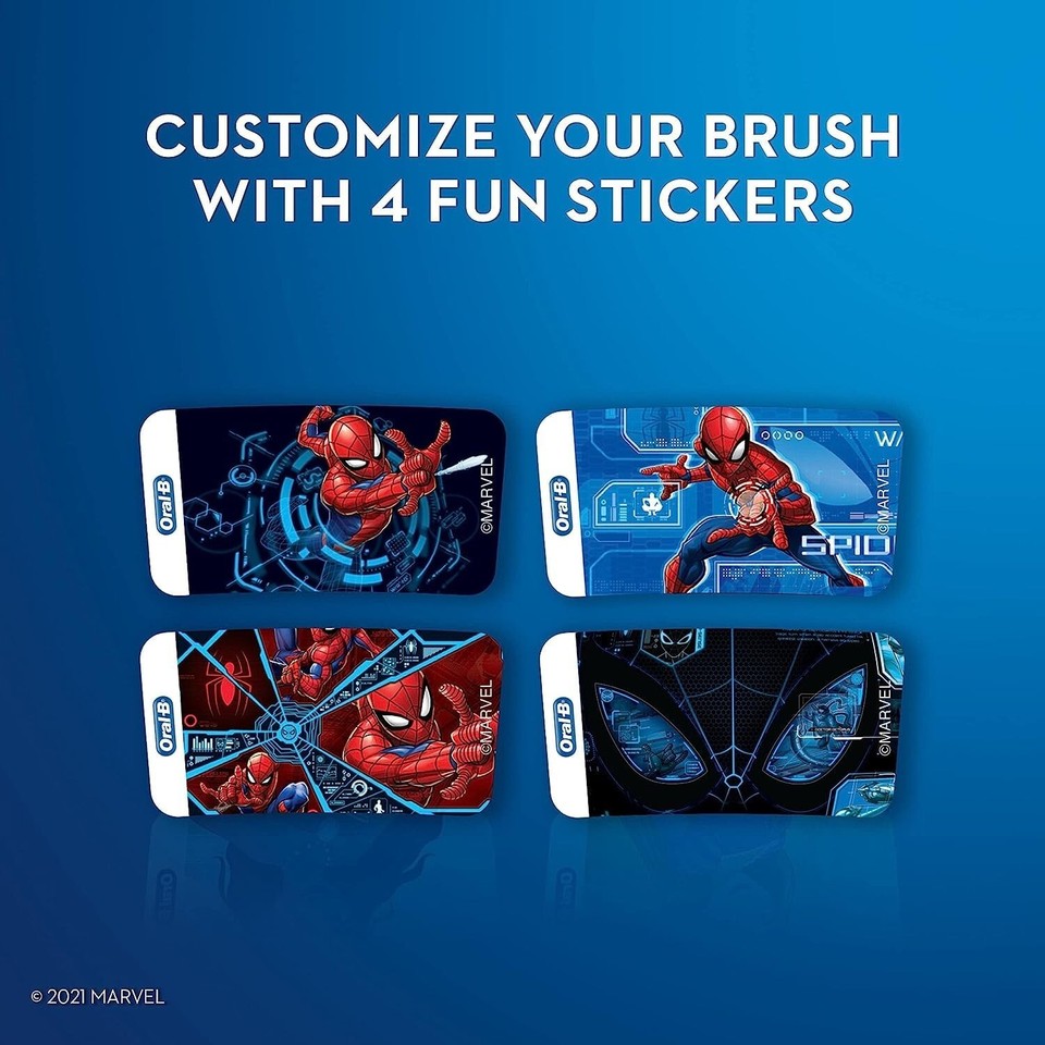 Oral-B Kids Electric Toothbrush Featuring Marvel's Spiderman, for Kids ...