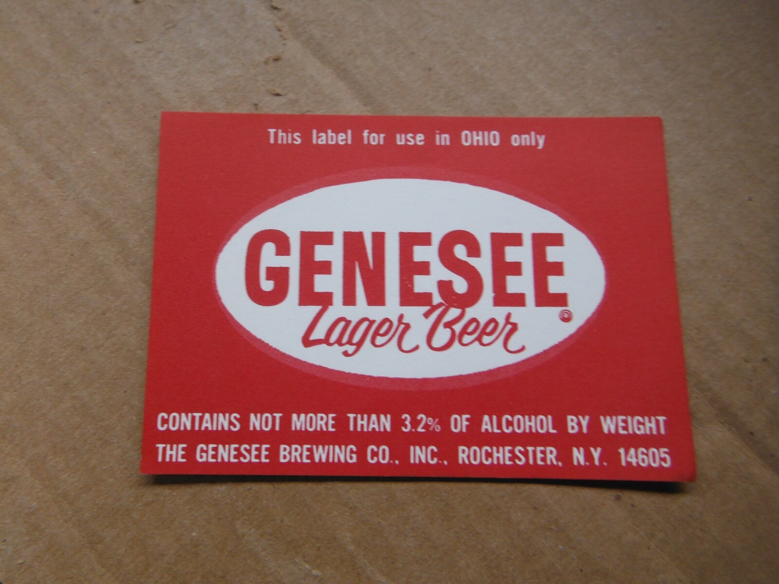 GENESEE LAGER CNMT3.2% BEER LABEL~GENESEE BRG.,ROCHESTER,N.Y. | eBay