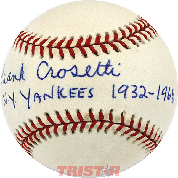 Frank Crosetti Signed Autographed AL Baseball New York Yankees 1932 ...