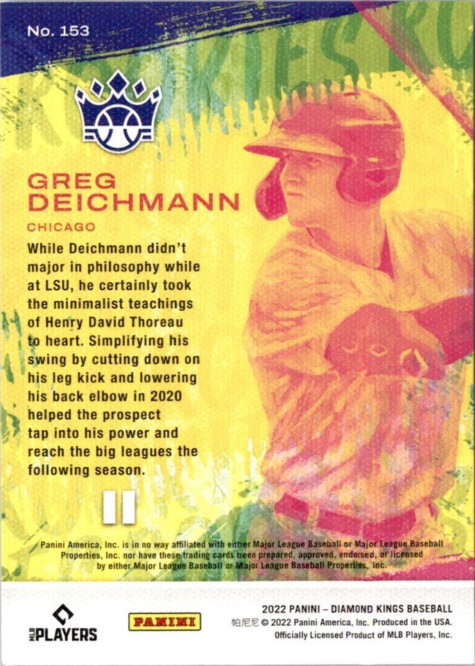 2022 Panini Diamond Kings Artist Proof Blue Greg Deichmann Chicago Cubs ...