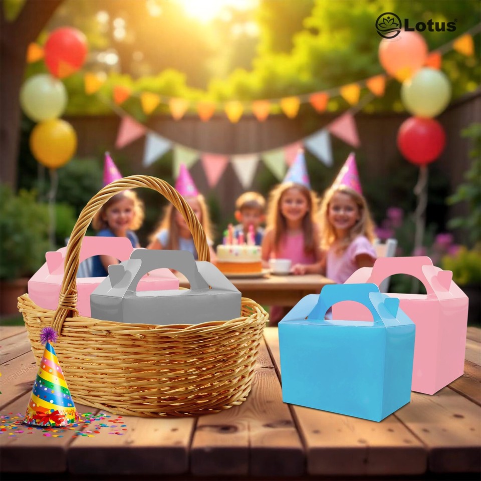 Kids Party Box Bag, Childrens Coloured, Treat, Toy, Lunch Loot, Gift ...